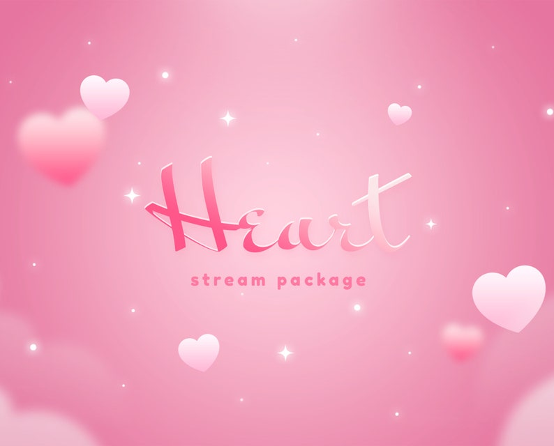 Heart Animated Stream Package/transition/panels/girly/cute/simple/chill ...