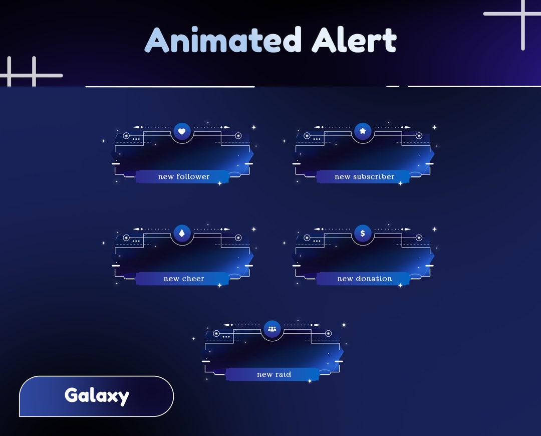 Center Line Animated Alert Package/stream Overlay/simple Design/dark ...