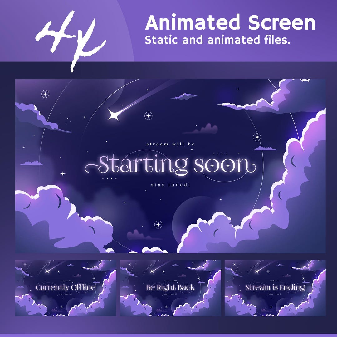 Starfall Nimbus Animated Screen Package/stream Overlay/transition/panel ...