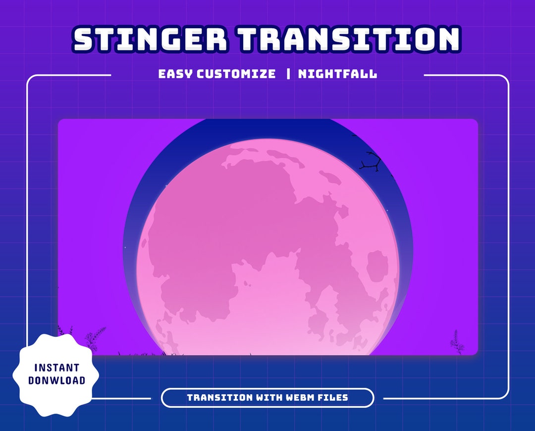 Nightfall Animated Stream Transition/eerie/stream Overlay/panels/fall/simple/dark Purple/night ...