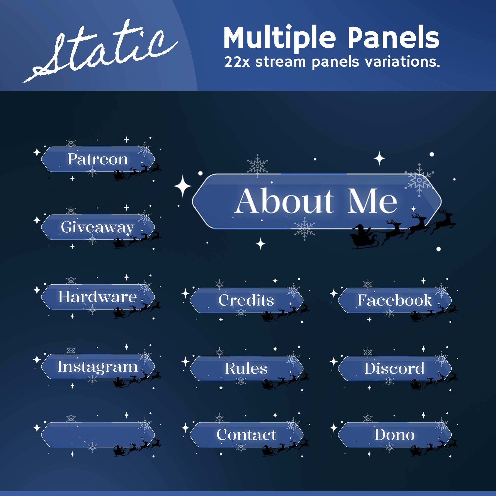 Animated Shining Christmas Stream Pack: Midnight Blue Winter Forest ...