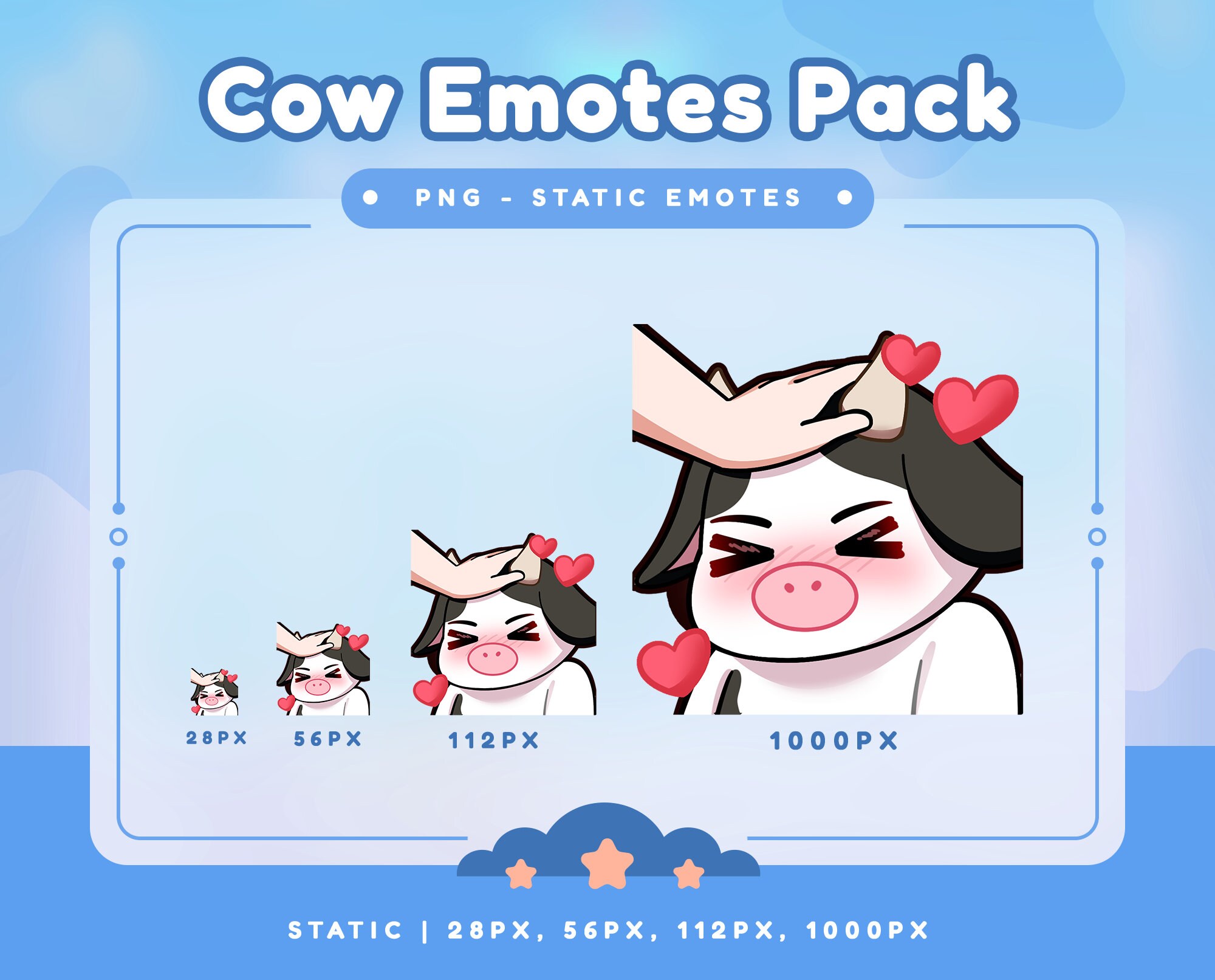 Cow Bundle Emotes Pack for Twitch, Discord, Youtube/emotes Bundle ...
