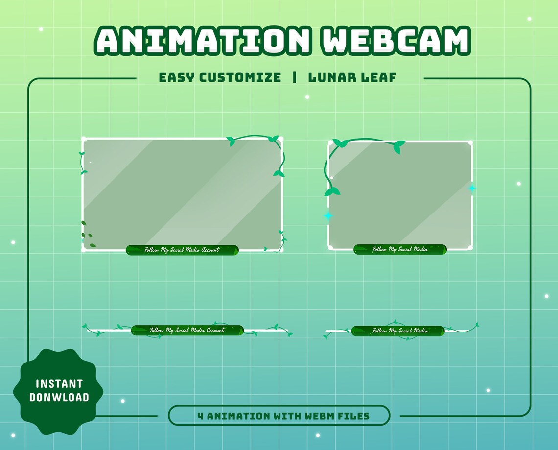Lunar Leaf Animated Stream Package/stream Overlay/leaf/floral - Etsy