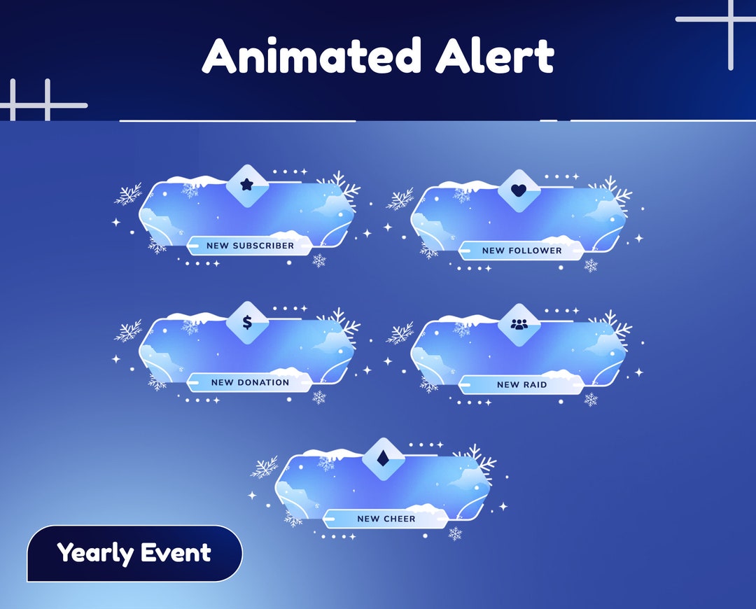 Snow Icicle Scape Animated Stream Alerts for Twitch,youtube/merry ...
