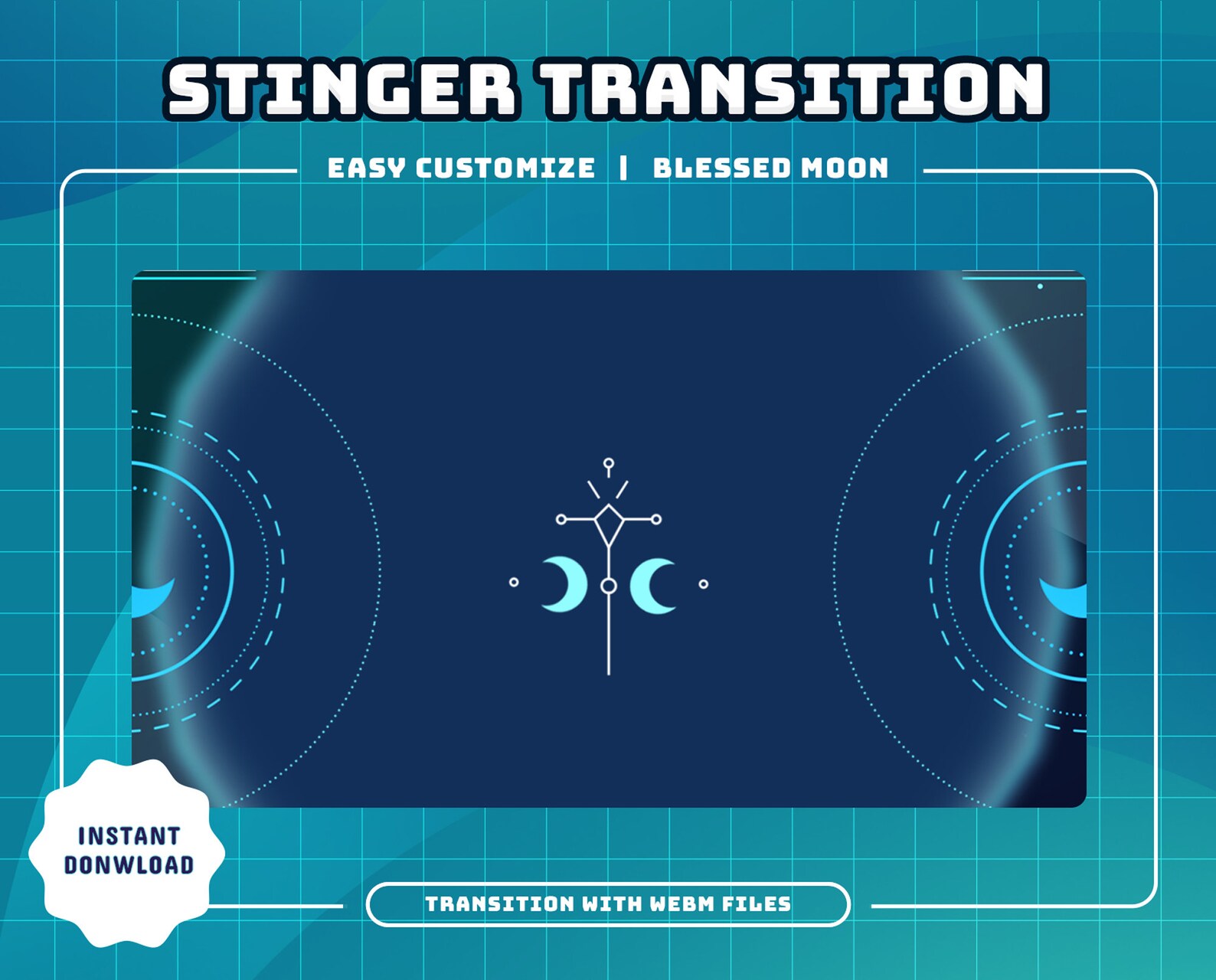 Blessed Moon Animated Stream Package/transition/stream Overlay/panels/celestials/sky/galaxy ...