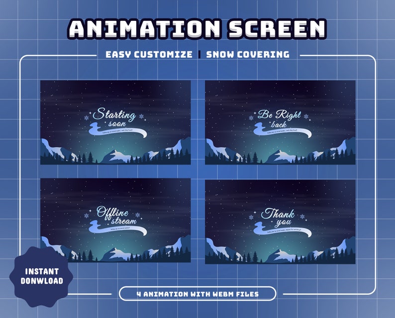 Snow Covering Animated Screen Package/stream Overlay/snow - Etsy