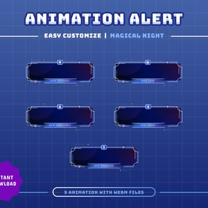 Magical Night Animated Stream Package/blue Theme/celestial/twitch ...