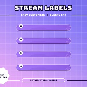 Sleepy Cat Animated Stream Package/transition/stream Overlay/panels ...