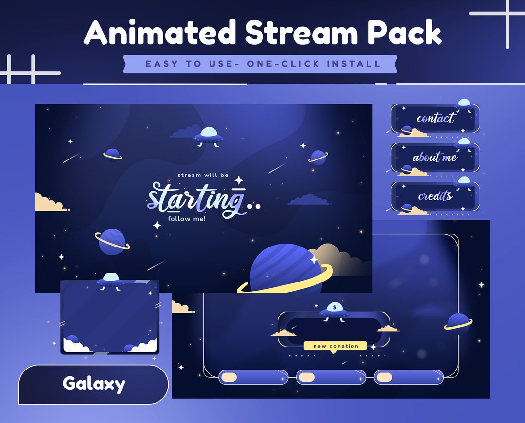 Blue Orb Animated Stream Package/dark Blue Theme/twitch Set/panel/calm ...