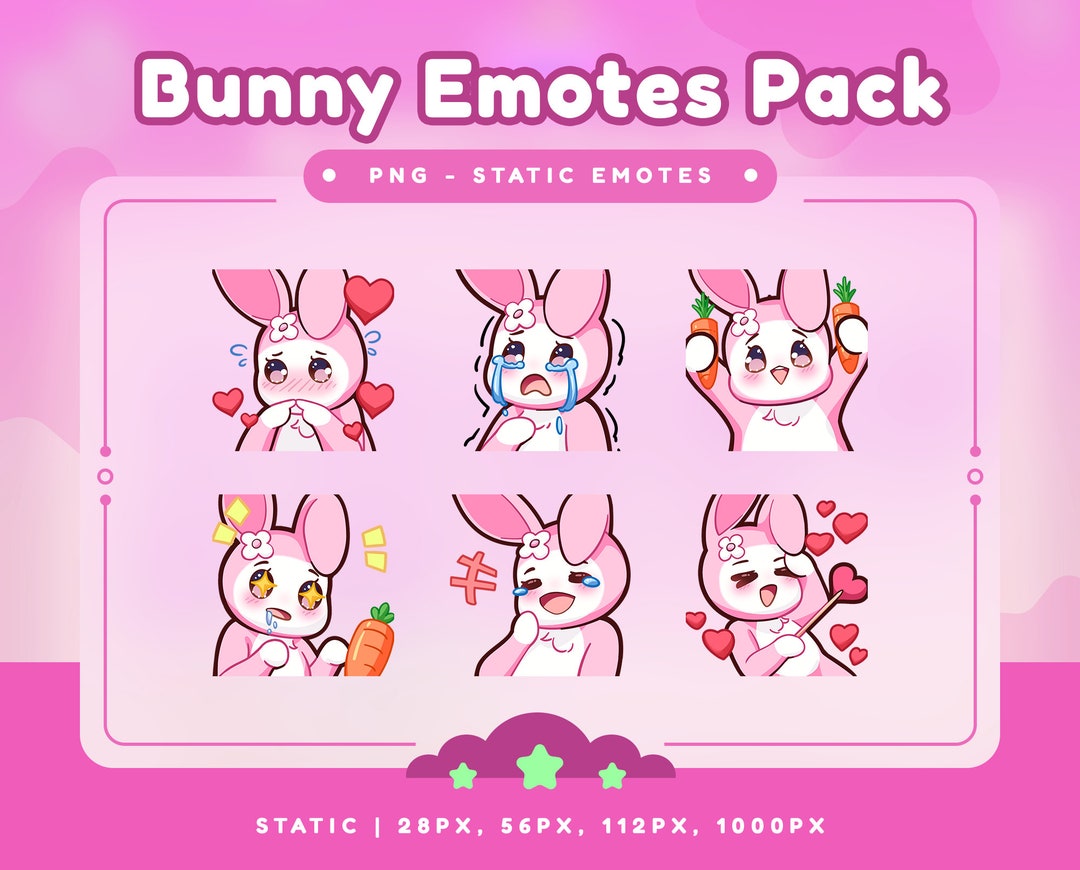 Bunny Emotes Pack 1-cute Bunny/emote Bundle/discord/youtube/twitch ...