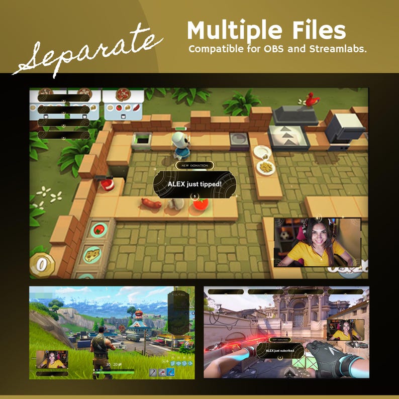 Animated Eclipse Arcana Stream Overlay: Gold Celestial Theme for Twitch ...
