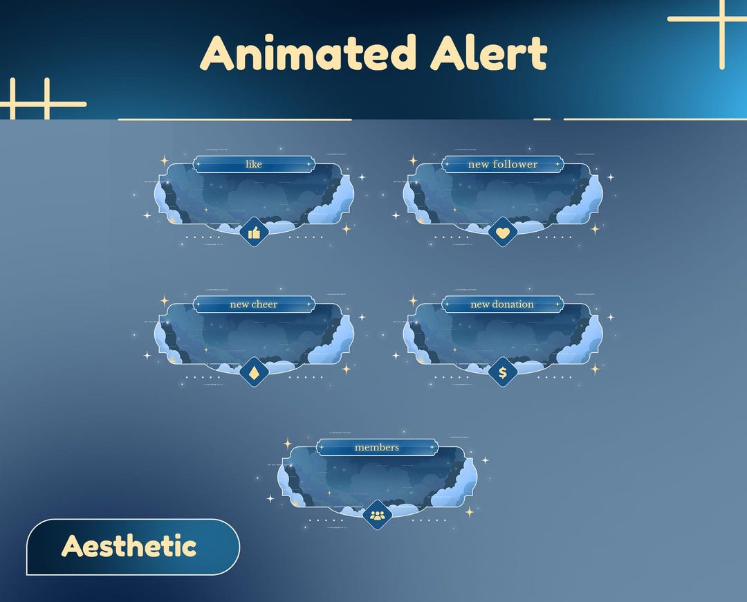 Daydream Billows Animated Alert Package/transition/stream Overlay ...