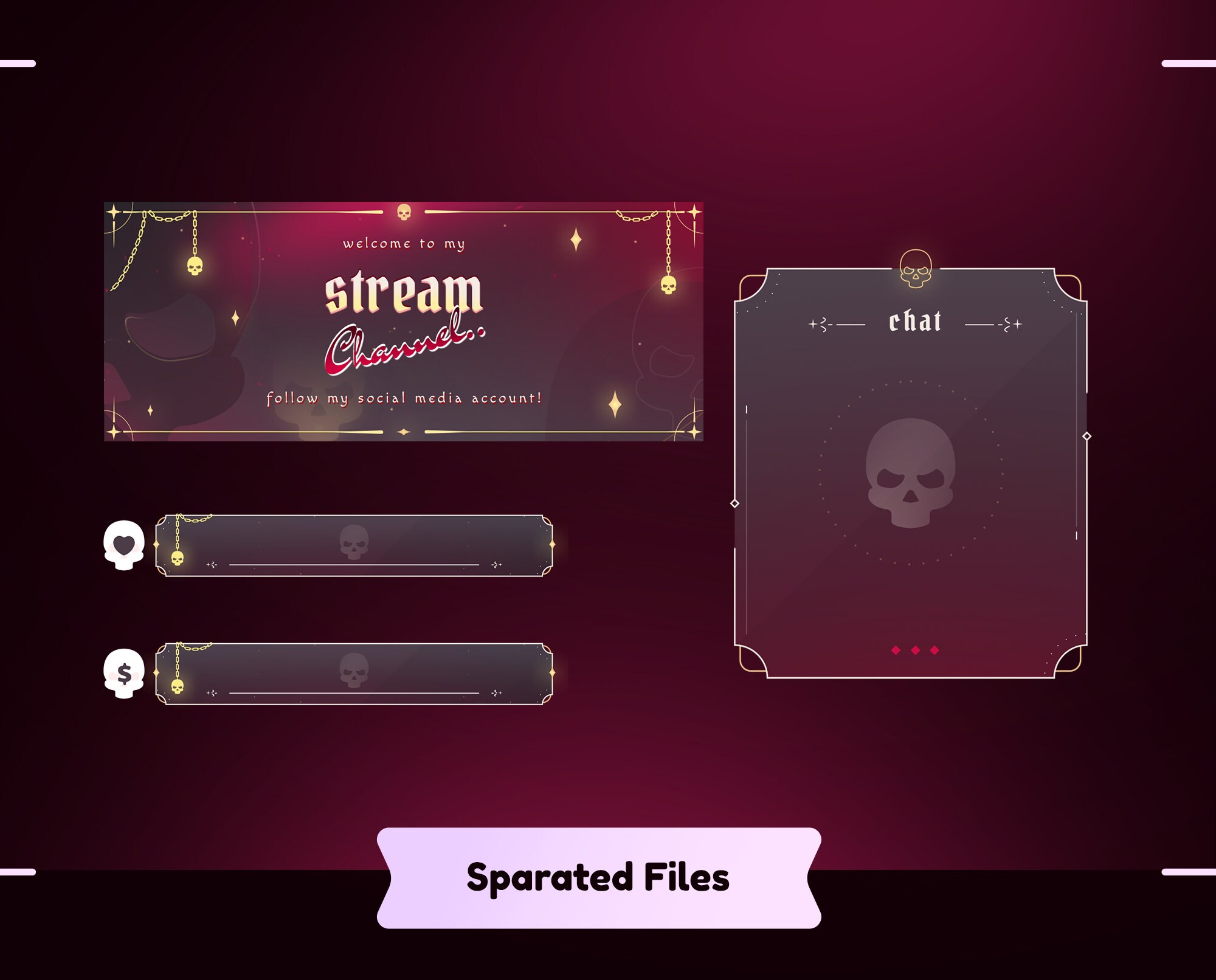 Crimson Vtuber Animated Stream Package/stream Overlay/transition/panels ...