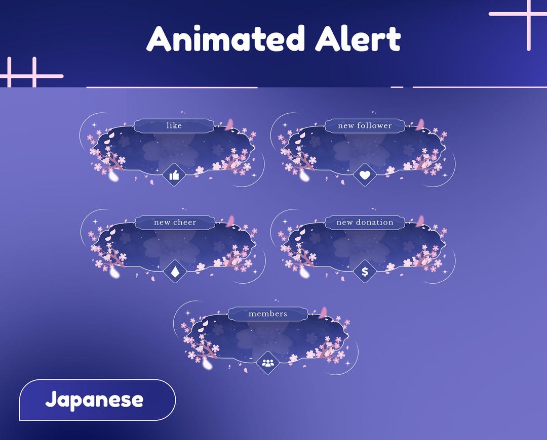 Moonbeam Blossom Animated Stream Alerts/transition/stream Overlay ...