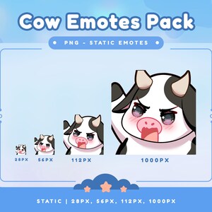 Cow Bundle Emotes Pack for Twitch, Discord, Youtube/emotes Bundle ...