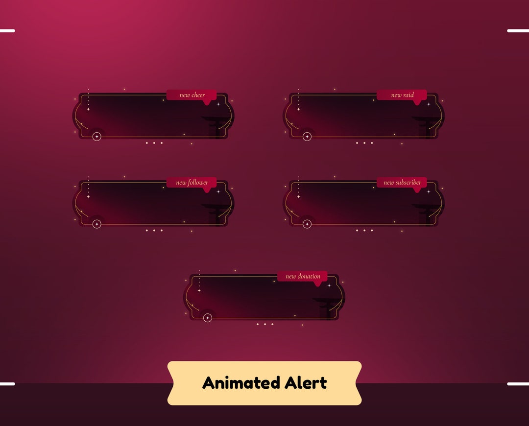 Shibazakura Animated Alert Package/stream Overlay/transition/panels ...