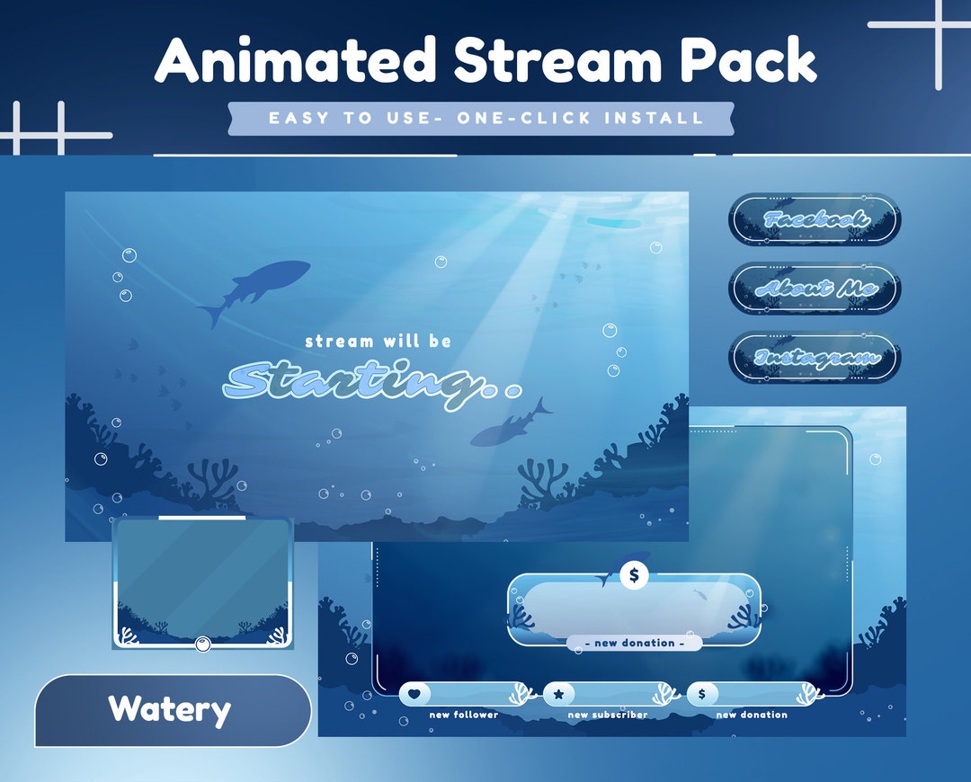 Deep Sea Animated Stream Package/stream Overlay/transition/panels/ocean ...