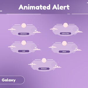 Moon Cloud Animated Stream Package - Galaxy/twitch Set/unique Stream ...