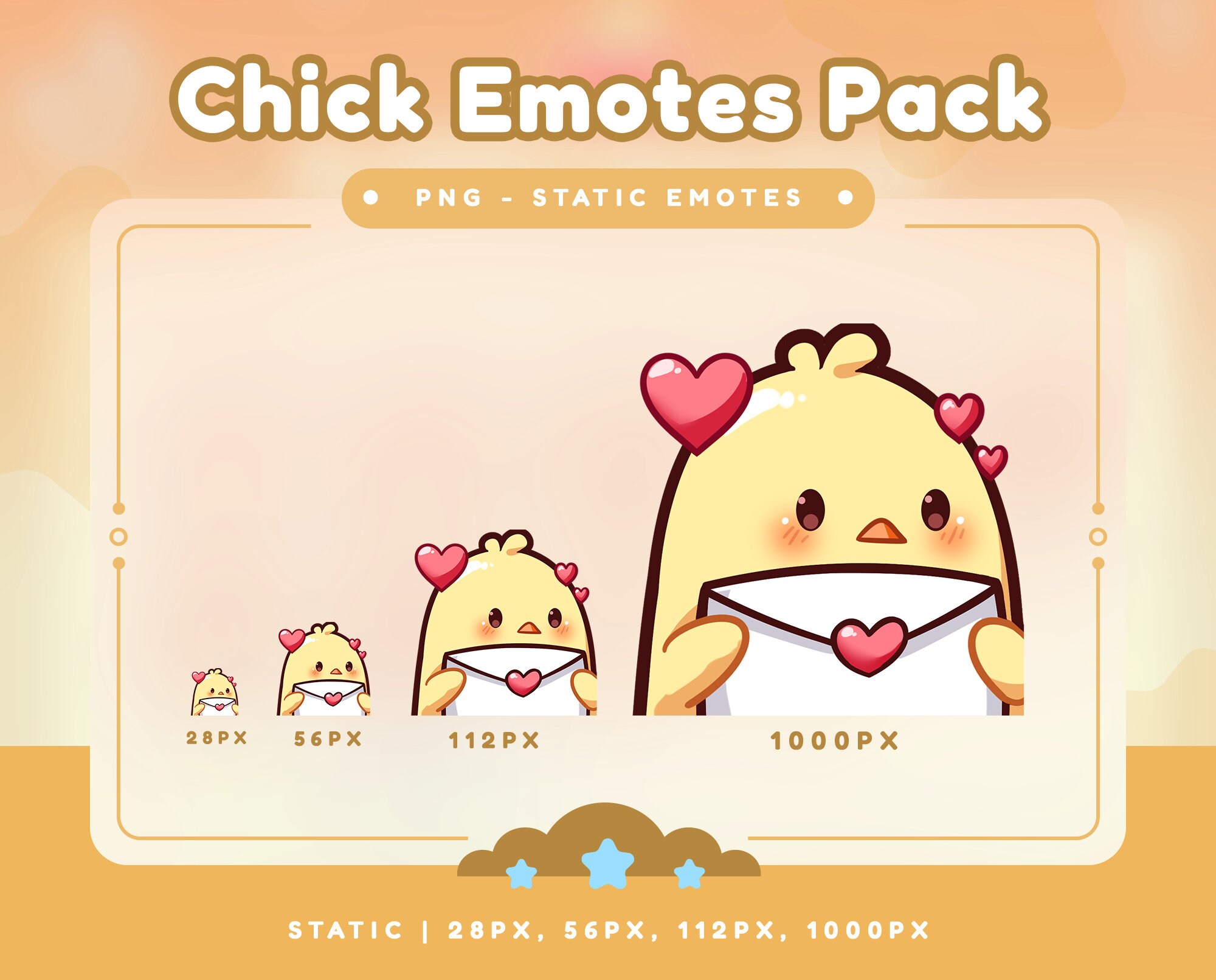 Cute Chick Emotes Pack, Kawaii Love Letter (digital Download) - Etsy