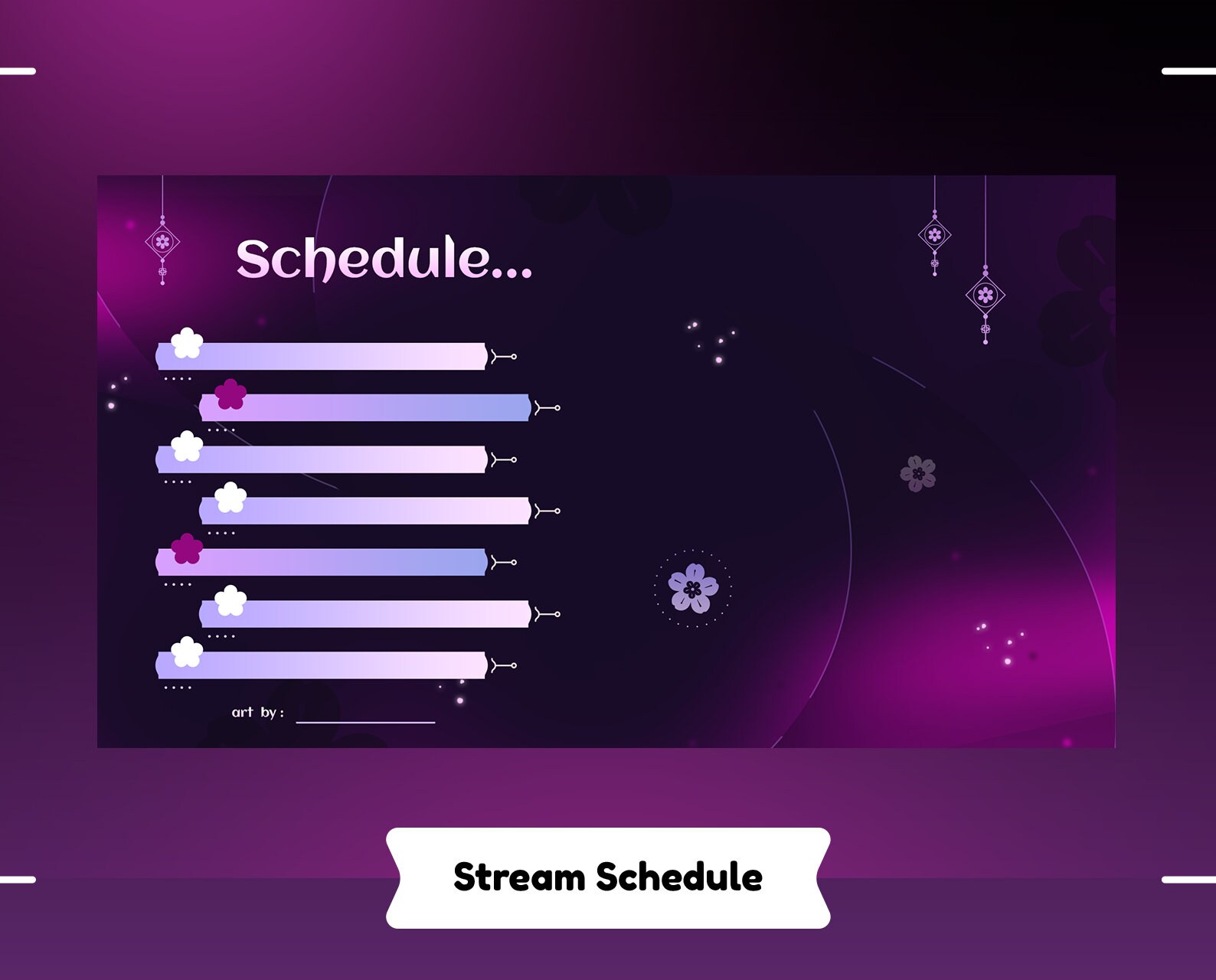 Blooming Galaxy Vtuber Animated Stream Package/stream Overlay/transition/panels/calm/cute ...