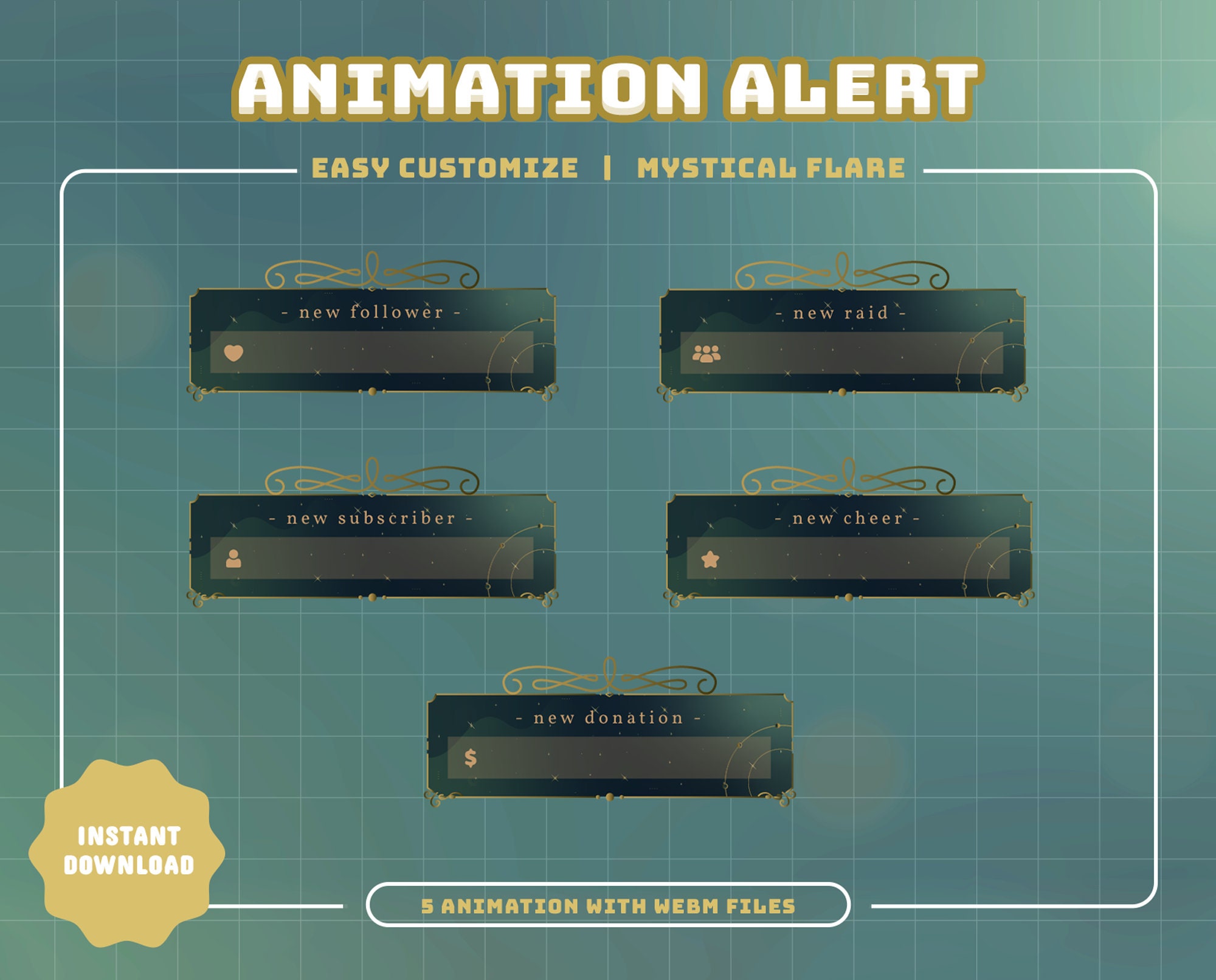 Mystical Animated Stream Overlay Pack | Kawaii Vtuber Twitch, Youtube ...
