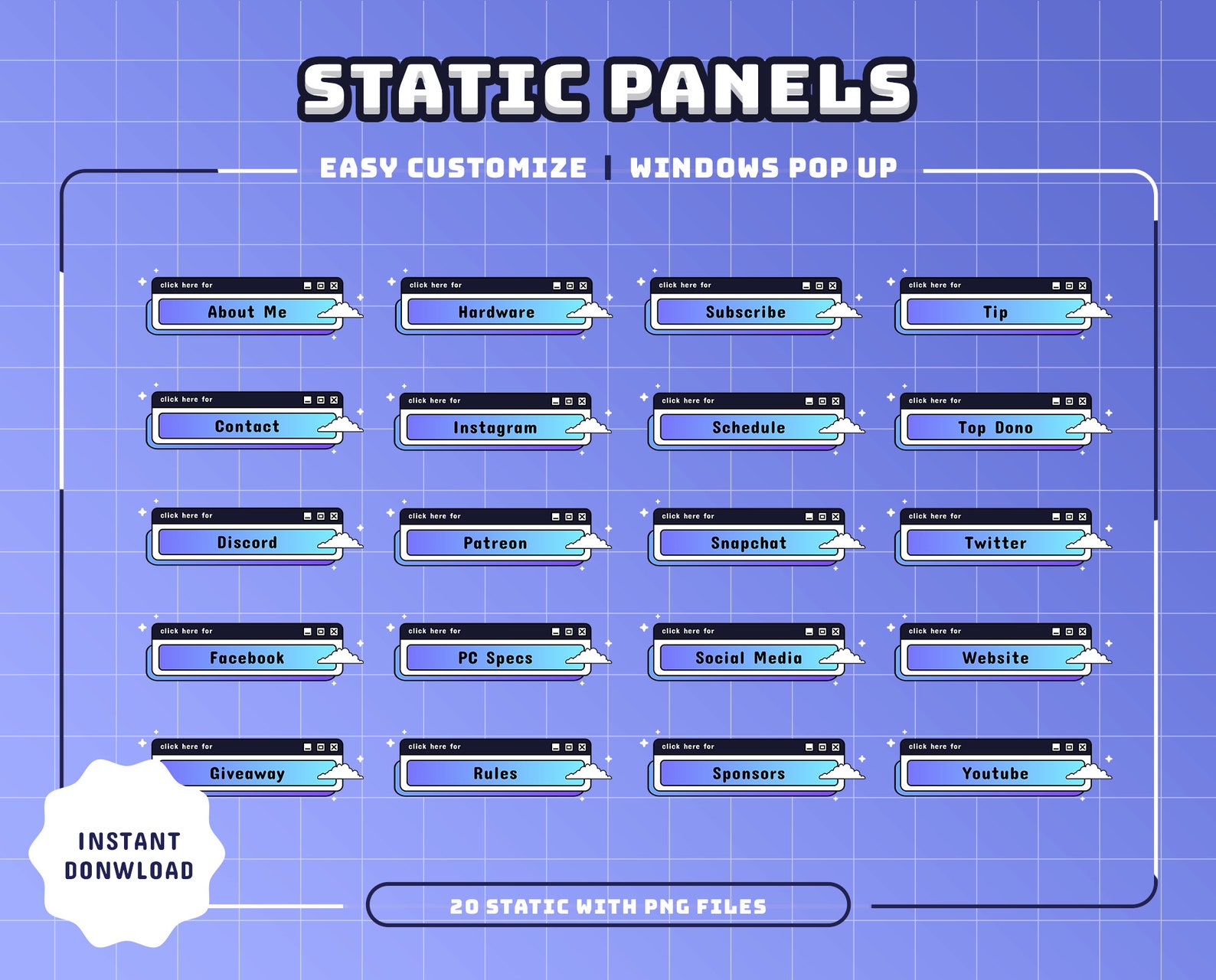 Windows Pop-up Animated Stream Package/transition/stream Overlay/panels ...