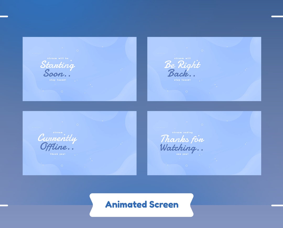 Blue Chromatic Animated Screen Package/stream Overlay/transition/panels ...
