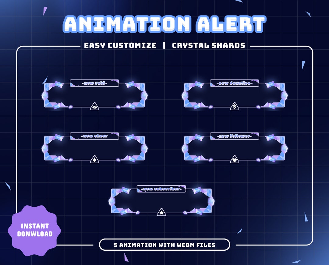 Crystal Shards Animated Stream Alerts/transition/stream Overlay/panels ...