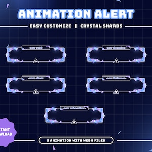 Crystal Shards Animated Stream Alerts/transition/stream Overlay/panels ...