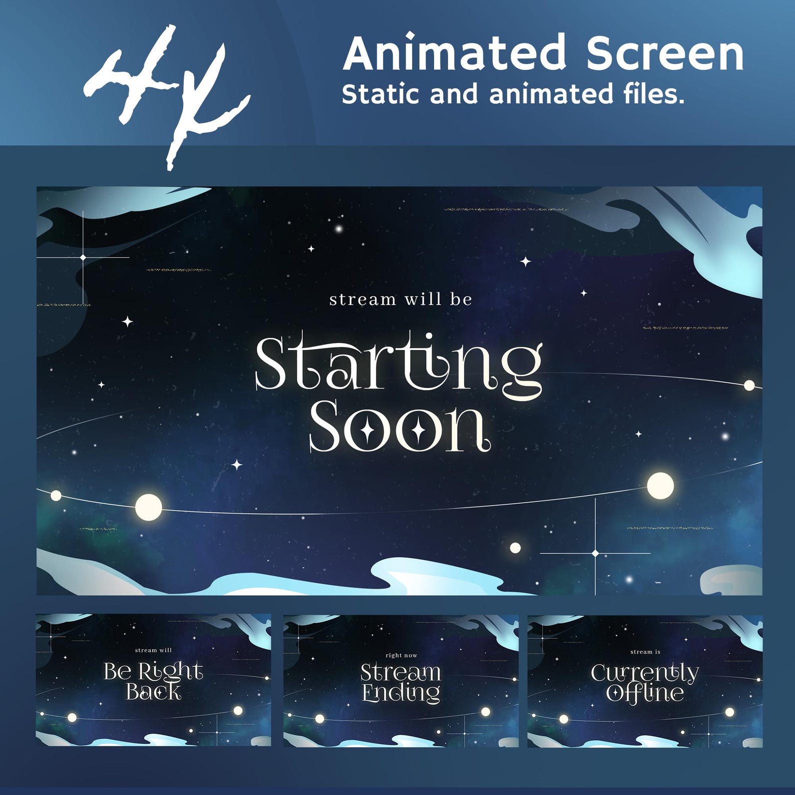 Animated Celestial Cosmos Stream Overlay: Midnight Galaxy Blue for ...
