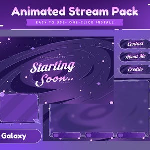 Cosmic Loop Animated Stream Pack for Twitch, Kick, Youtube/galaxy Theme ...