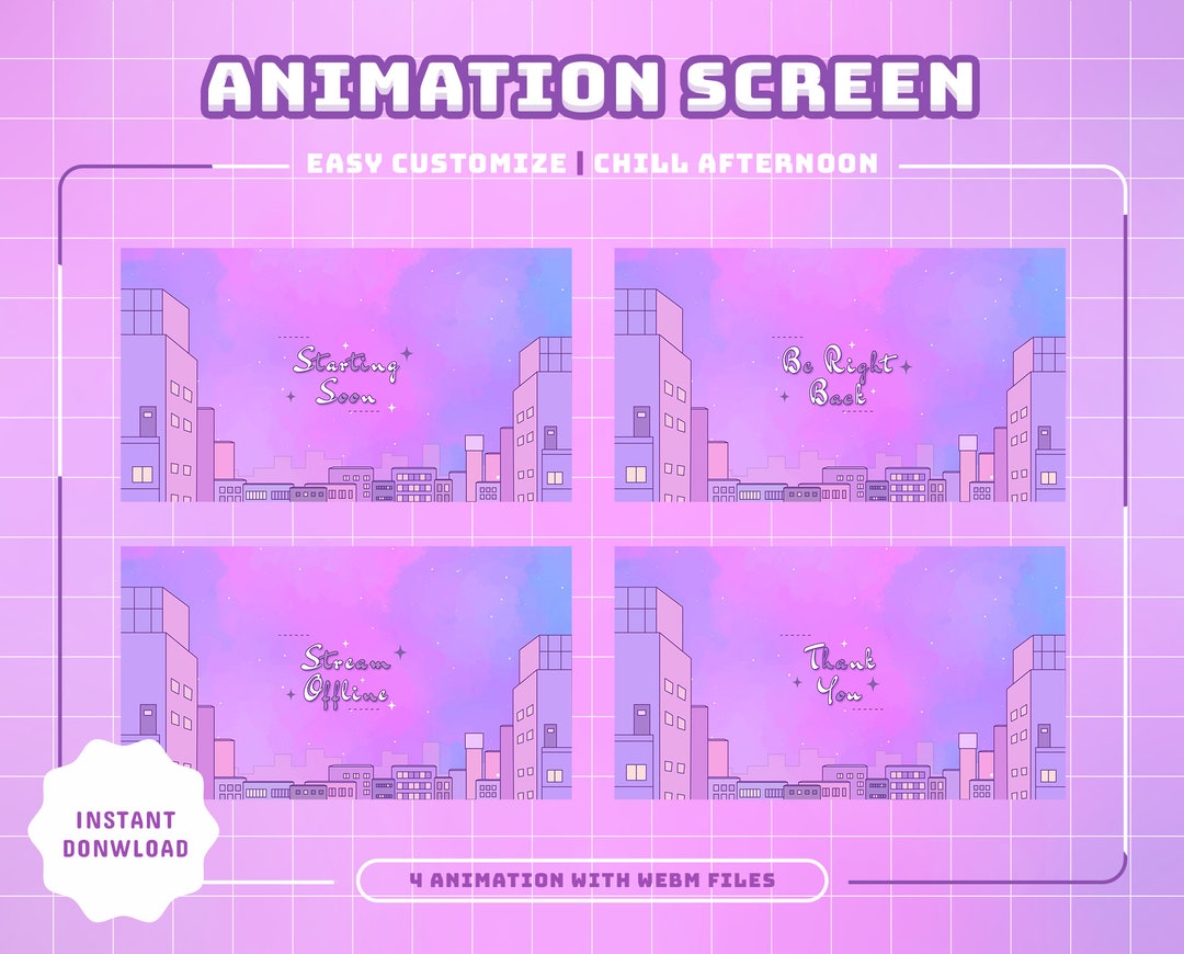 Chill Afternoon Animated Screen Package/stream Overlay/chill Theme/cute ...