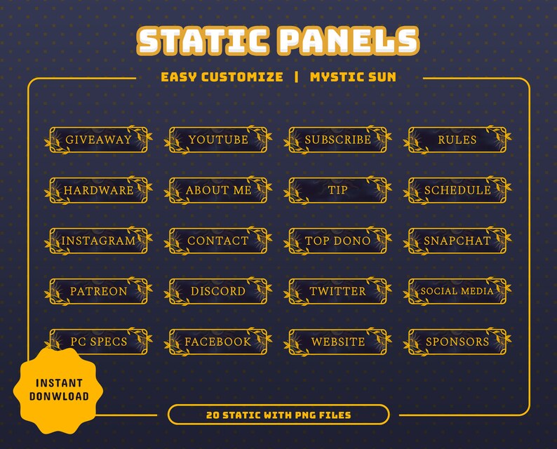 Mystic Sun Animated Stream Package/stream Overlay/stream Package ...