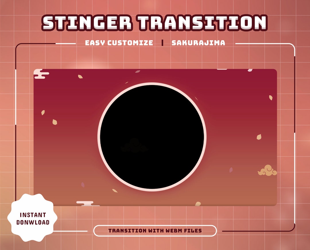 Sakurajima Animated Stream Transition/stream Overlay/transition/panels ...