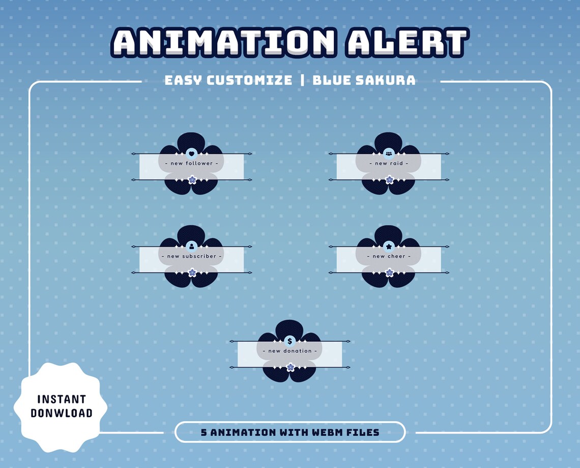 Blue Sakura Animated Stream Package/sakura/japanese - Etsy