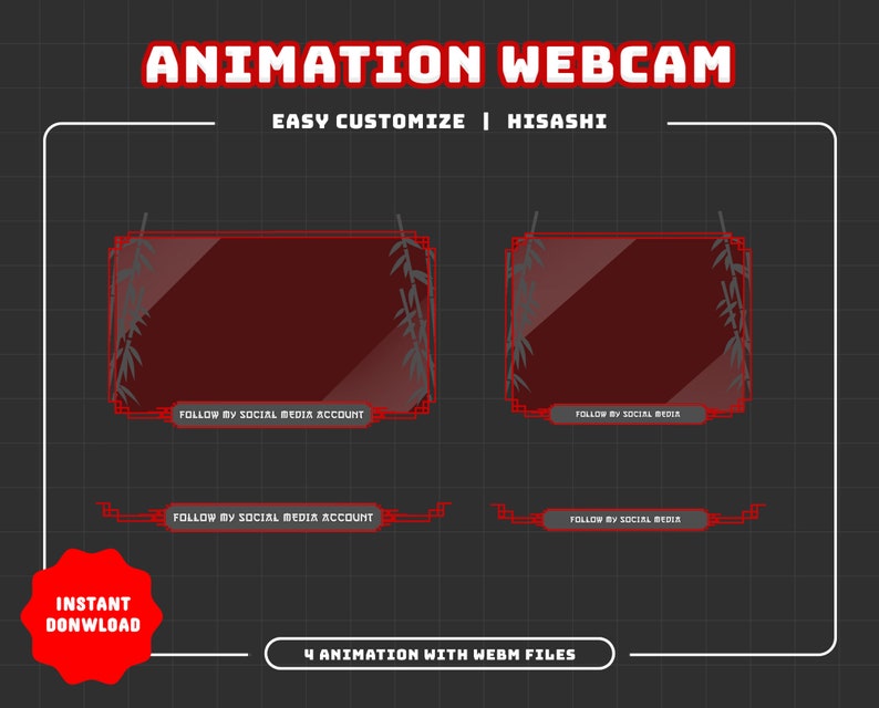 Hisashi Animated Stream Package/stream Overlay/japanese Theme ...