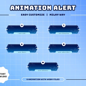 Milky Way Animated Stream Alerts/transition/stream Overlay/panels/sky ...