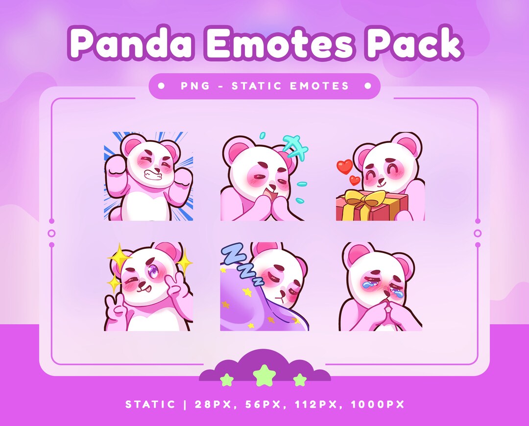 Panda Emotes Pack 1-cute Panda/emote Bundle/discord/youtube/twitch ...