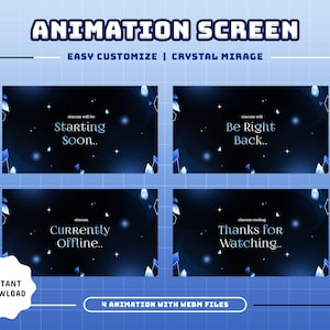 Crystal Mirage Animated Stream Screen/transition/stream Overlay/panels ...