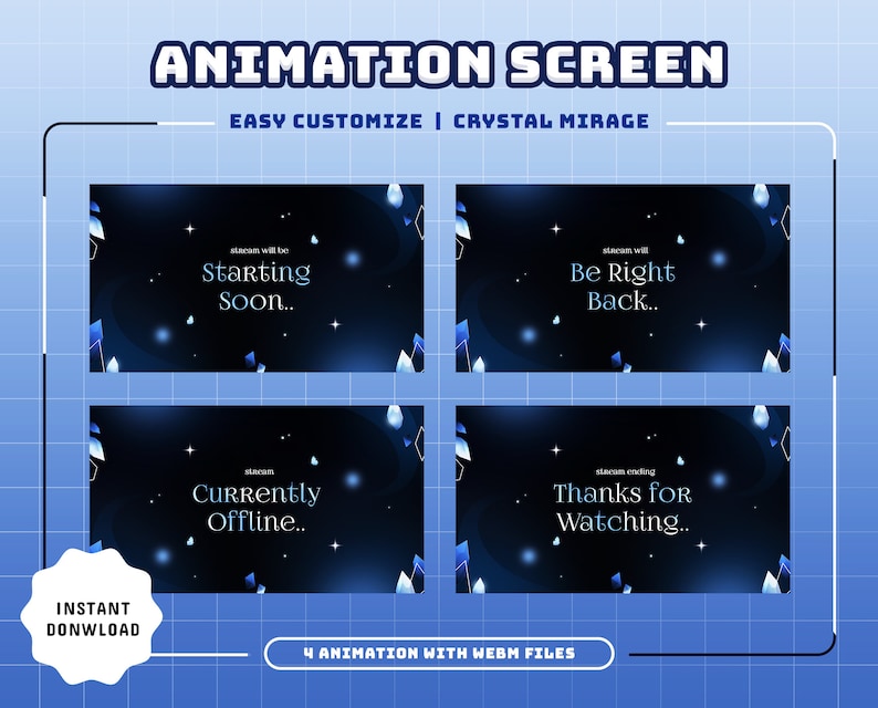 Crystal Mirage Animated Stream Screen/transition/stream - Etsy