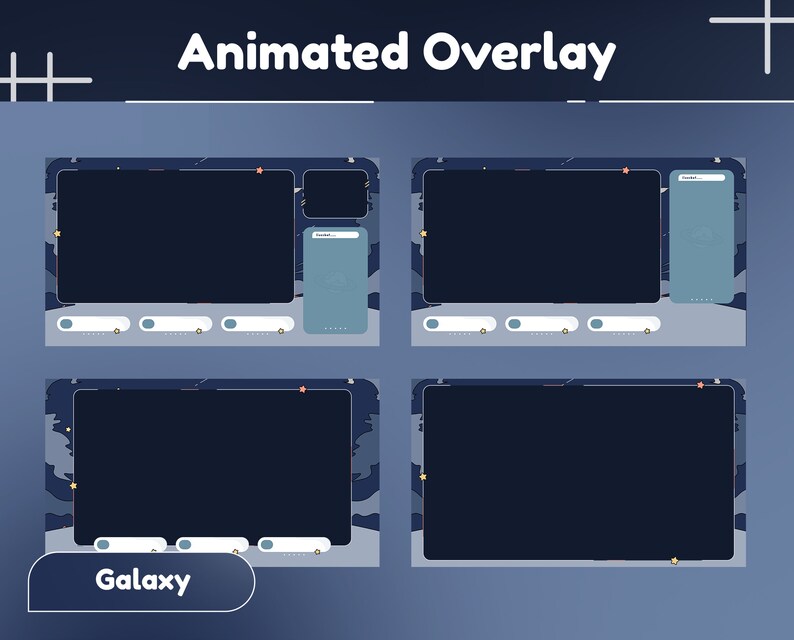 Galaxia Animated Stream Package/dark Blue Theme/twitch - Etsy