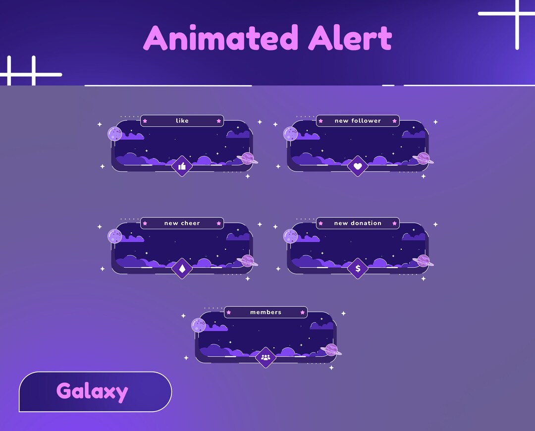 Airy Space Animated Stream Alerts/transition/stream Overlay/panels ...