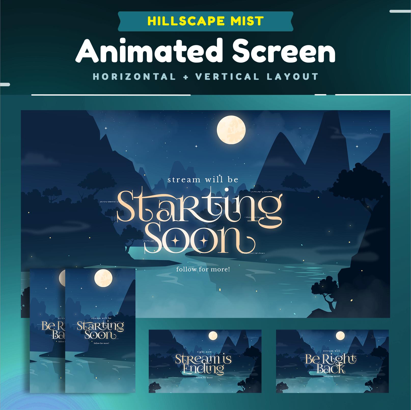 Hillscape Mist Animated Stream Screen Package/stream Screen/starting ...