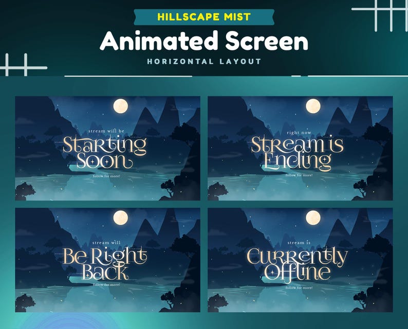 Hillscape Mist Animated Stream Screen Package/stream Screen/starting ...
