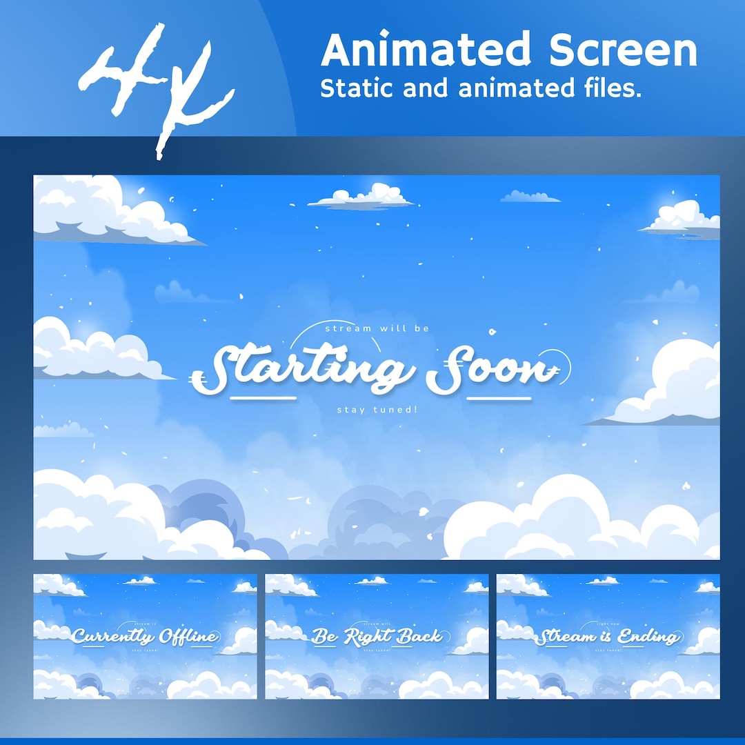 Animated Skybound Bliss Stream Screens: Dreamy Blue Sky for Twitch and ...