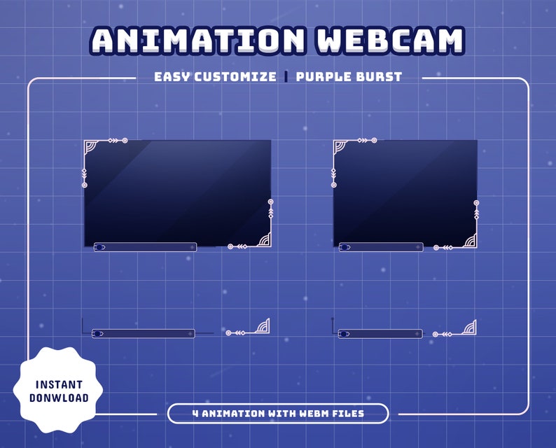 Purple Burst Animated Stream Package/stream - Etsy