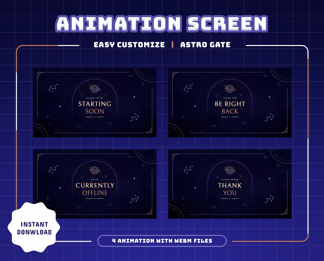 Astro Gate Animated Stream Screens/transition/stream Overlay/panels/sky ...