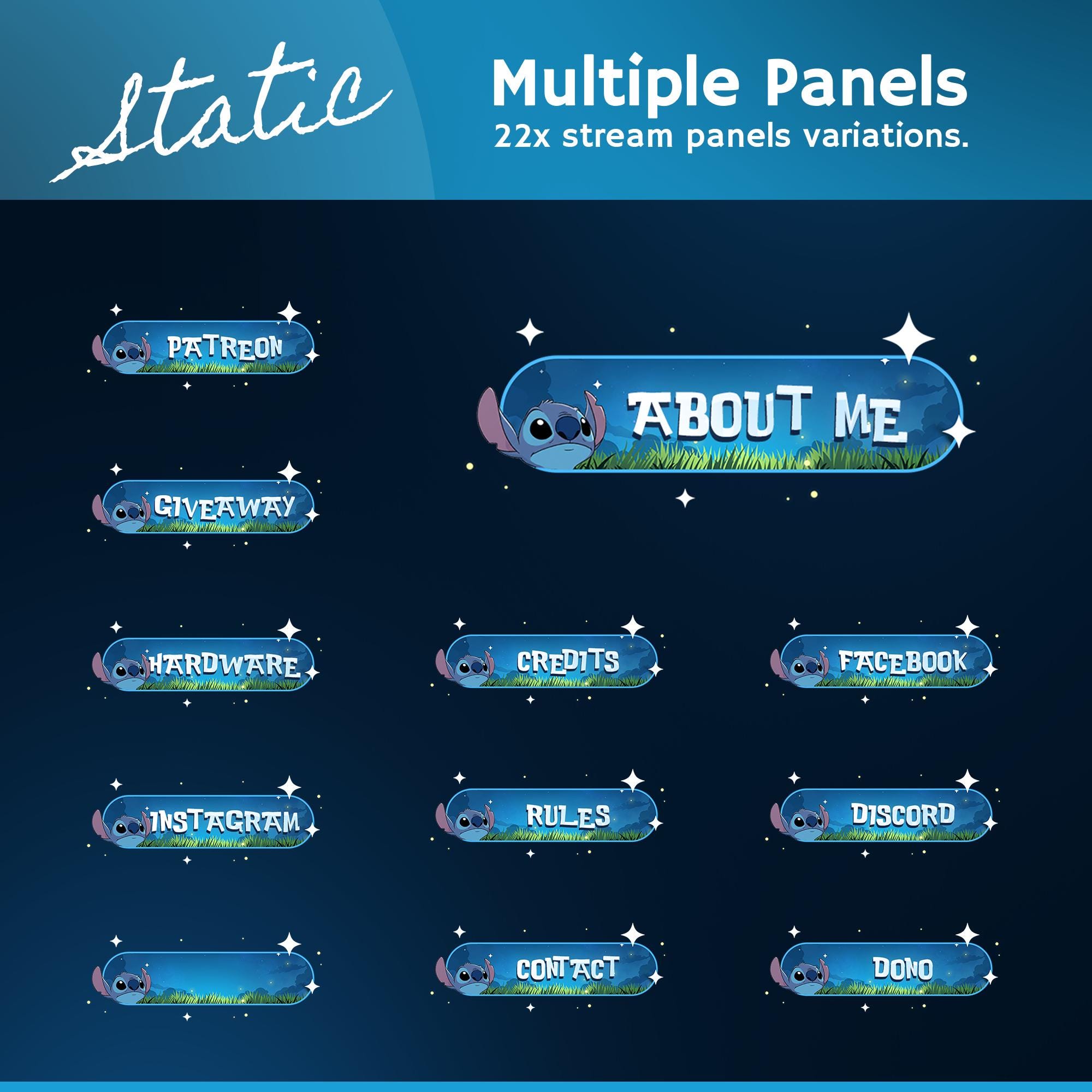 Animated Sparkling Blue Night Stream Package: Starry Sky Theme for ...