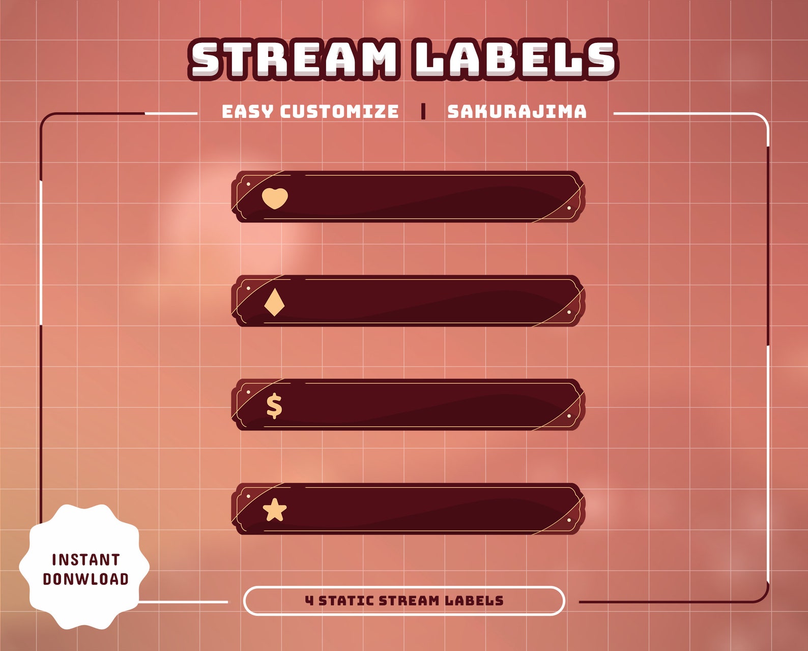 Sakurajima Animated Stream Package/stream Overlay/transition/panels ...
