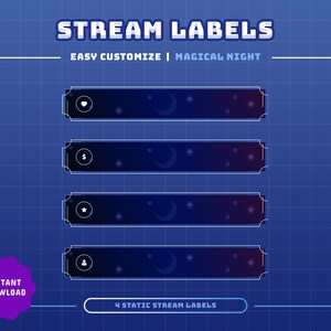 Magical Night Animated Stream Package/blue Theme/celestial/twitch ...